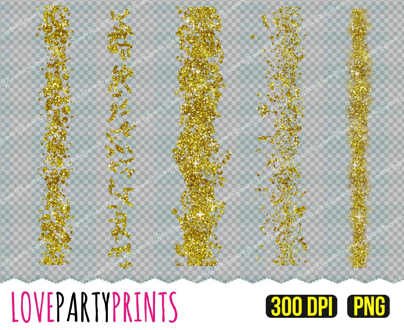 Gold Glitter Borders Clipart PNG Format 300dpi Seamless - Etsy