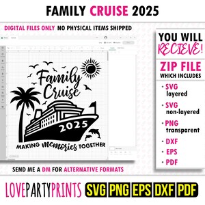 Family Cruise 2025 Svg, Dxf, Png, Pdf, Eps, Family Making Memories ...