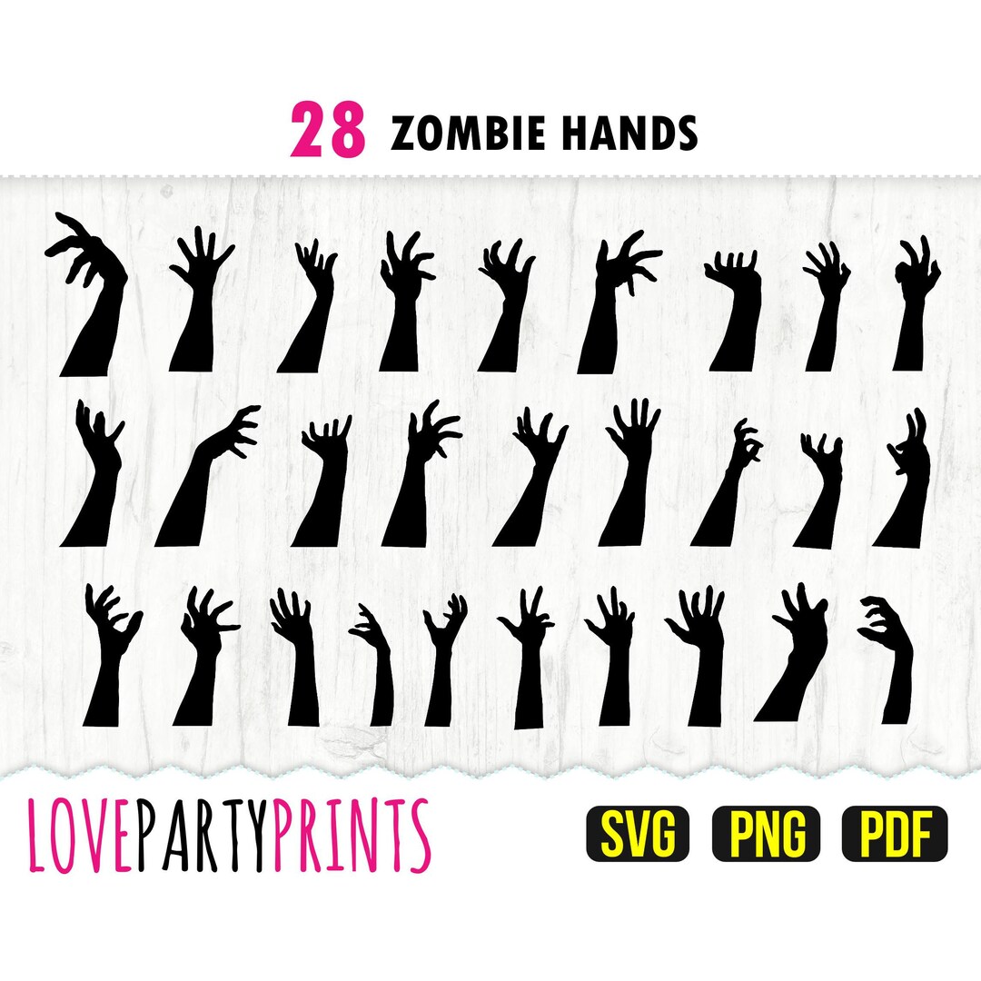 Zombie Hands SVG PNG PDF, Halloween Zombie Hands, Creepy Hands, Scary ...