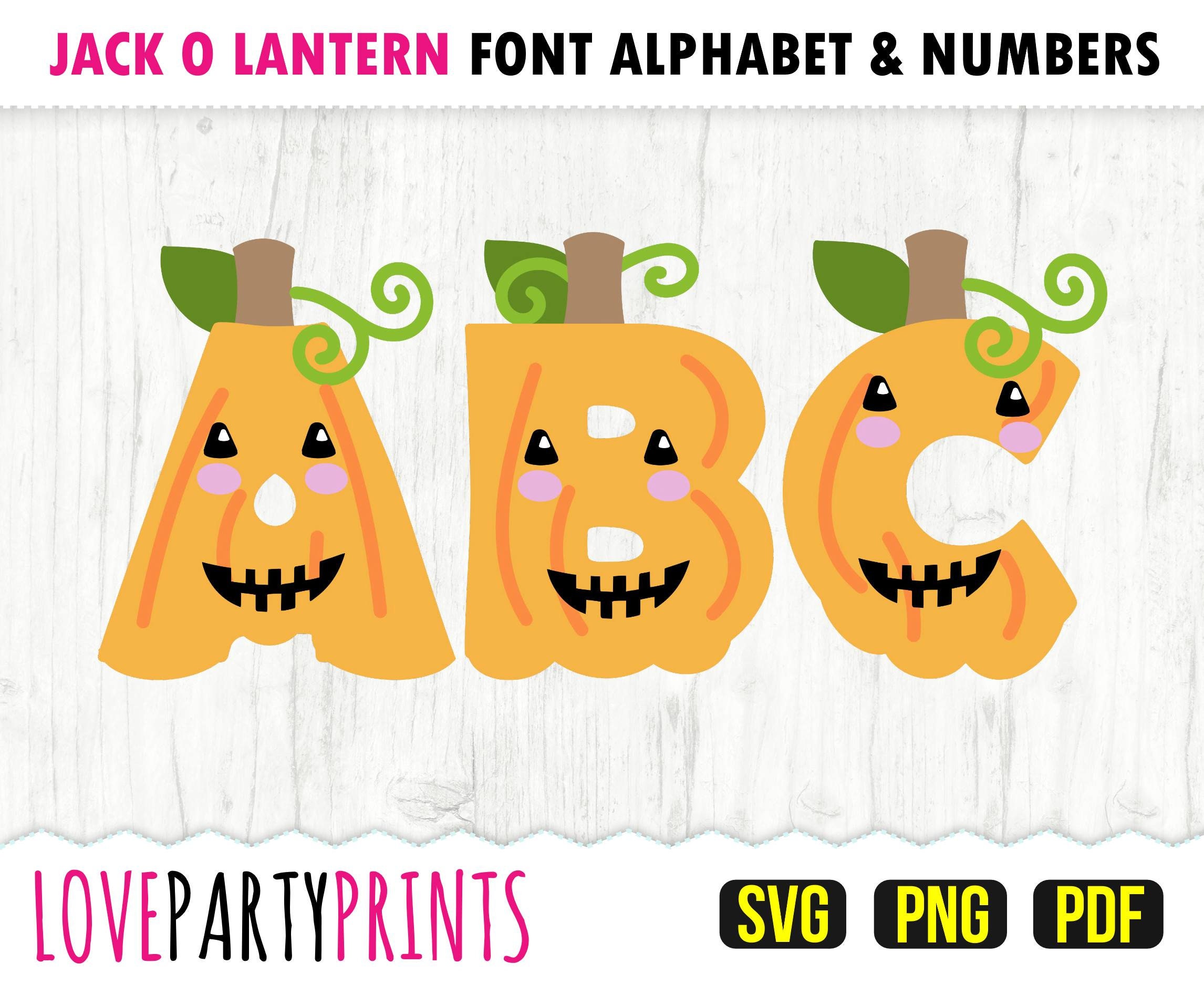 Jack O Lantern Font SVG, Png, Pdf, Pumpkin Alphabet, Pumpkin Numbers ...