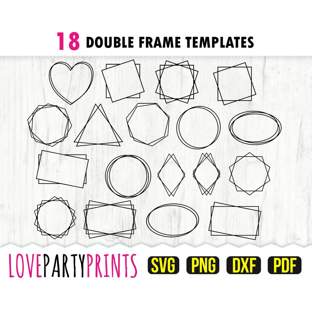 Double Frame SVG, DXF, PNG, Pdf, Square Frame Svg, Rectangle Frame Svg ...
