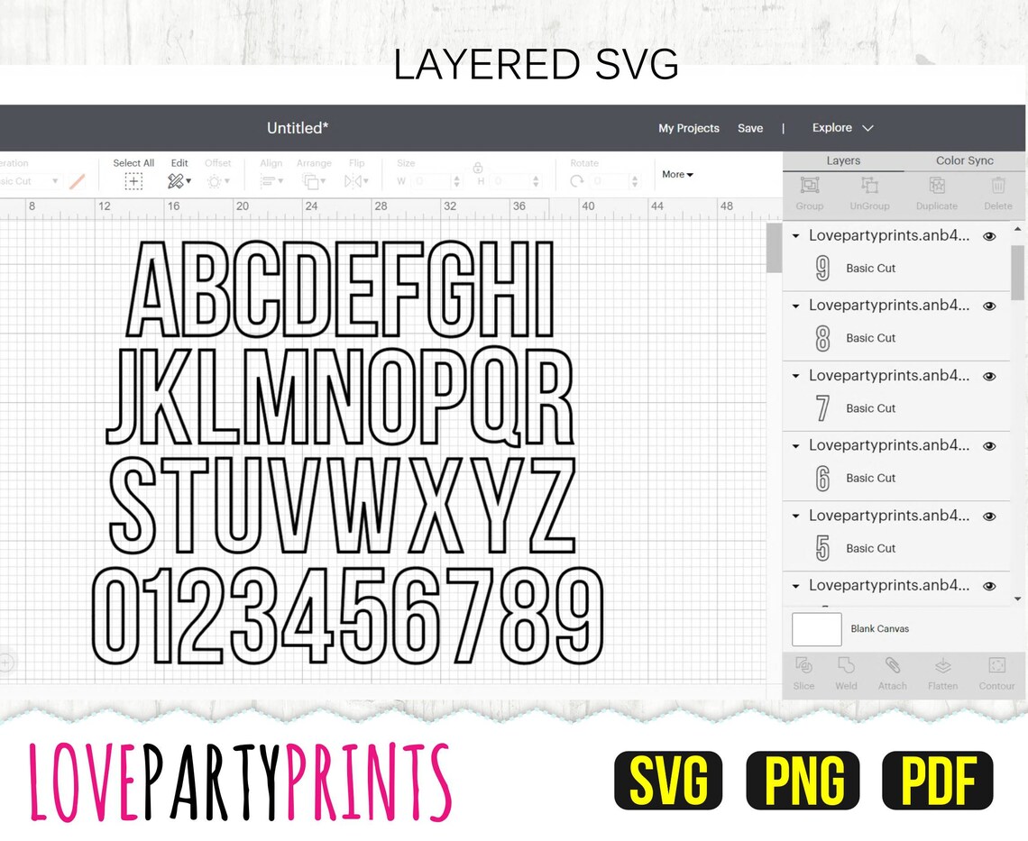 SKINNY Outline Letters and Numbers SVG Png and Pdf Files - Etsy