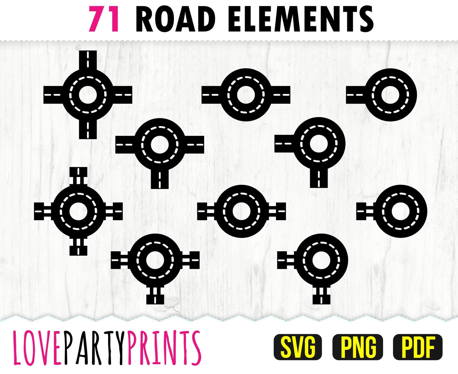 Road Templates SVG PNG PDF Race Track Elements Road Blocks - Etsy