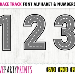 Road Font SVG, PNG, PDF, Road Letters Svg, Road Numbers Svg, Race Track ...