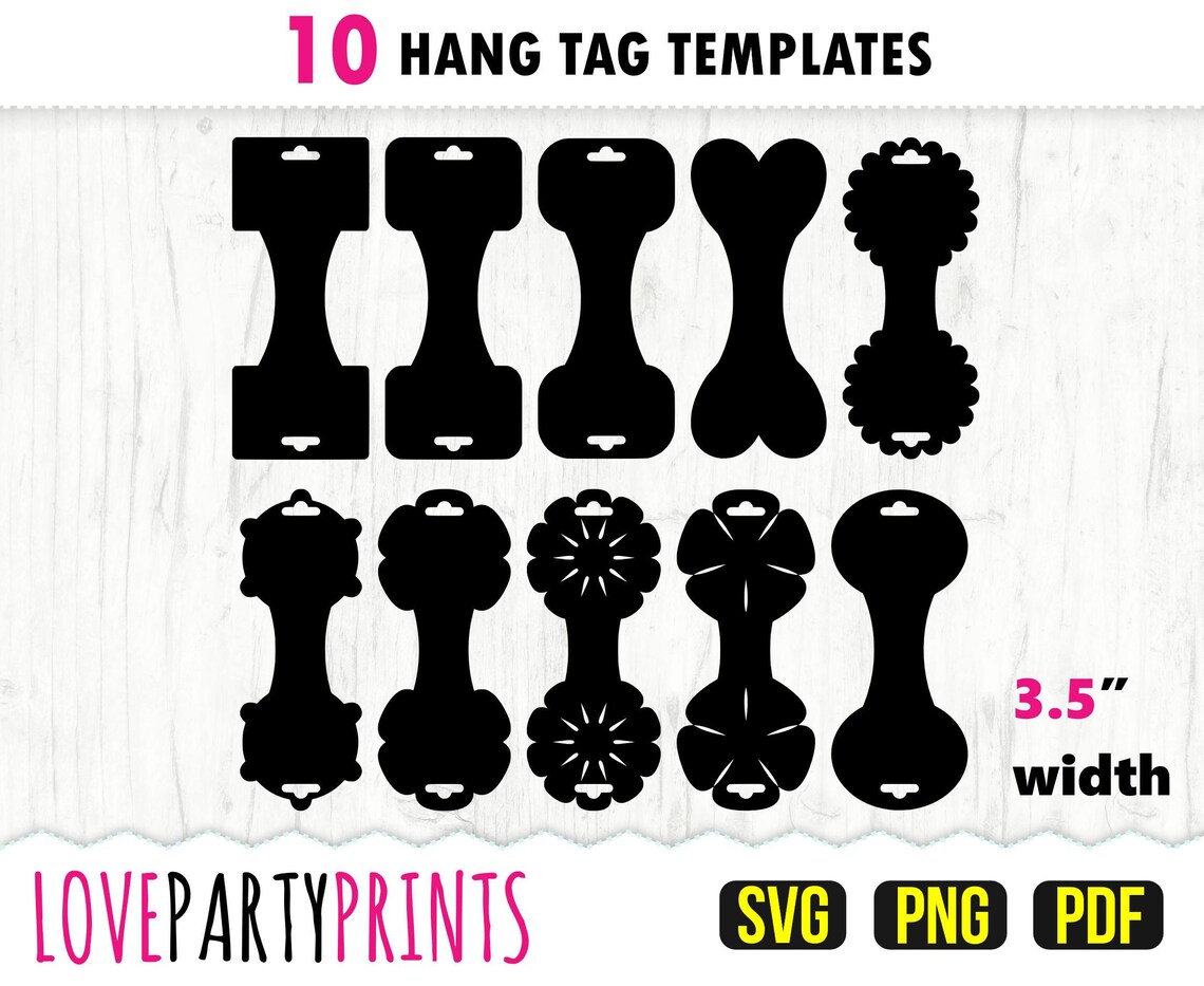 Hang Tag Templates Svg PNG PDF Hair Tie Display Tag - Etsy