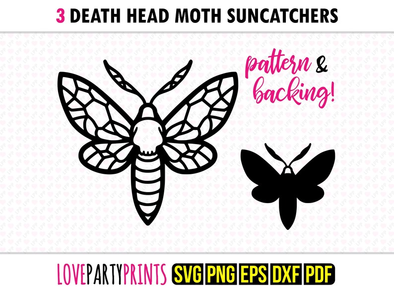 Death Head Moth Suncatcher SVG, DXF PNG Pdf Eps, Hanging Moths Ornament ...