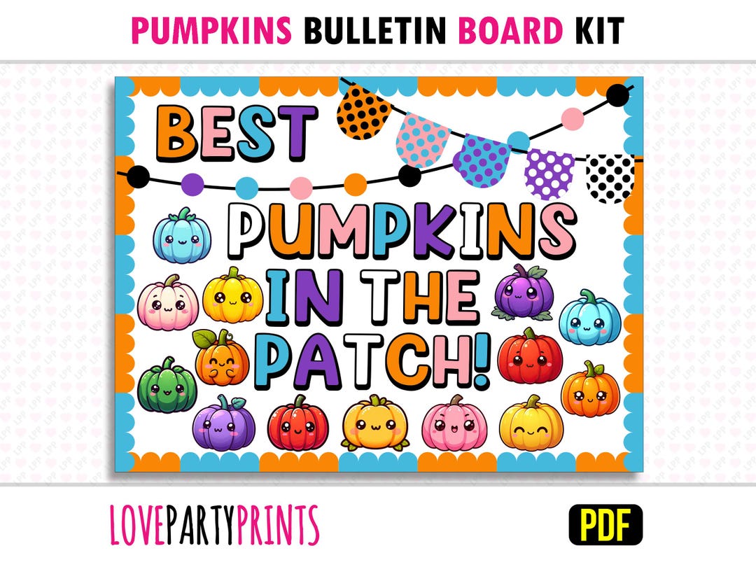 Pumpkins Bulletin Board Kit, September October Fall Halloween Classroom ...