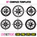 Compass SVG Bundle, PNG, EPS, Dxf, Camping Compass, Nautical Compass ...