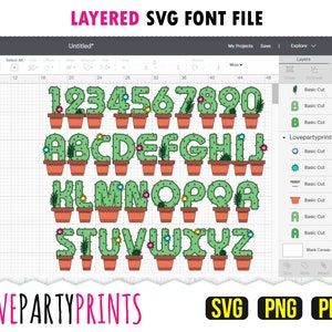 CACTUS FONT Svg, Png and Pdf Files, 300dpi High Quality, Silhouette ...