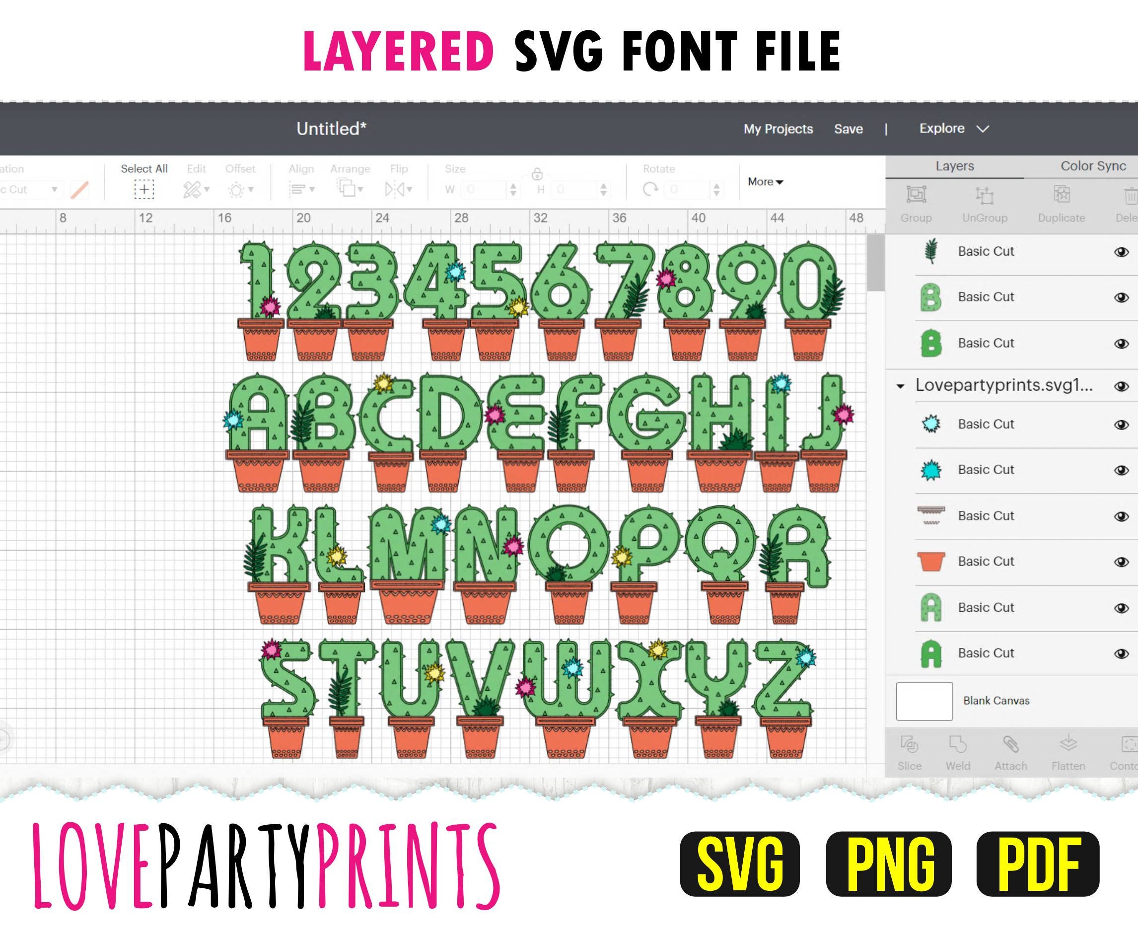 CACTUS FONT Svg Png and Pdf Files 300dpi High Quality - Etsy UK