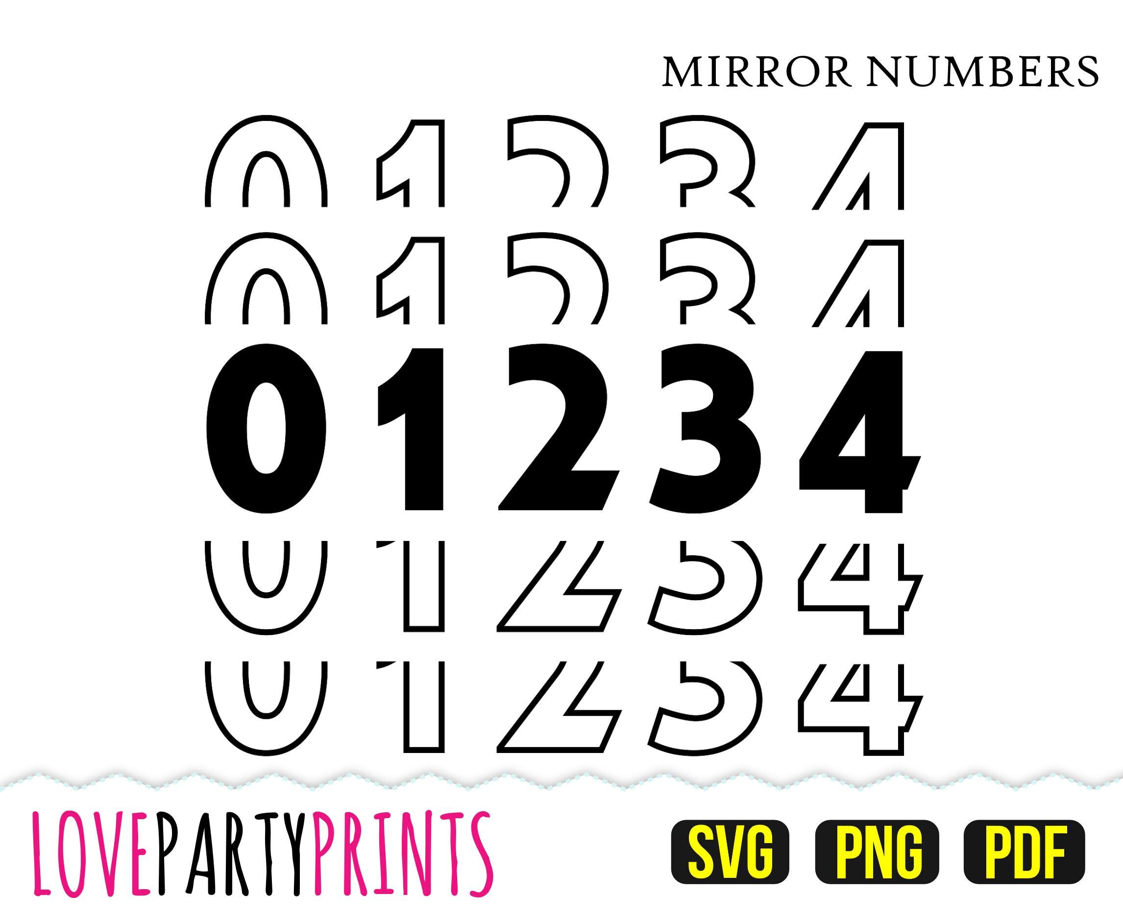 Mirror Font SVG PNG and Pdf files Full Alphabet Stacked | Etsy