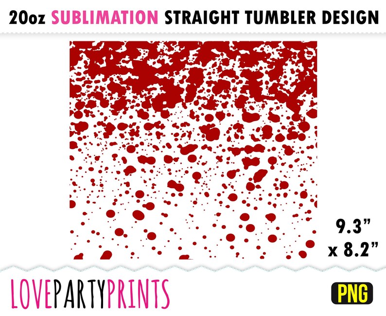 Blood Splatter Wrap 20oz Skinny Tumbler Sublimation PNG - Etsy