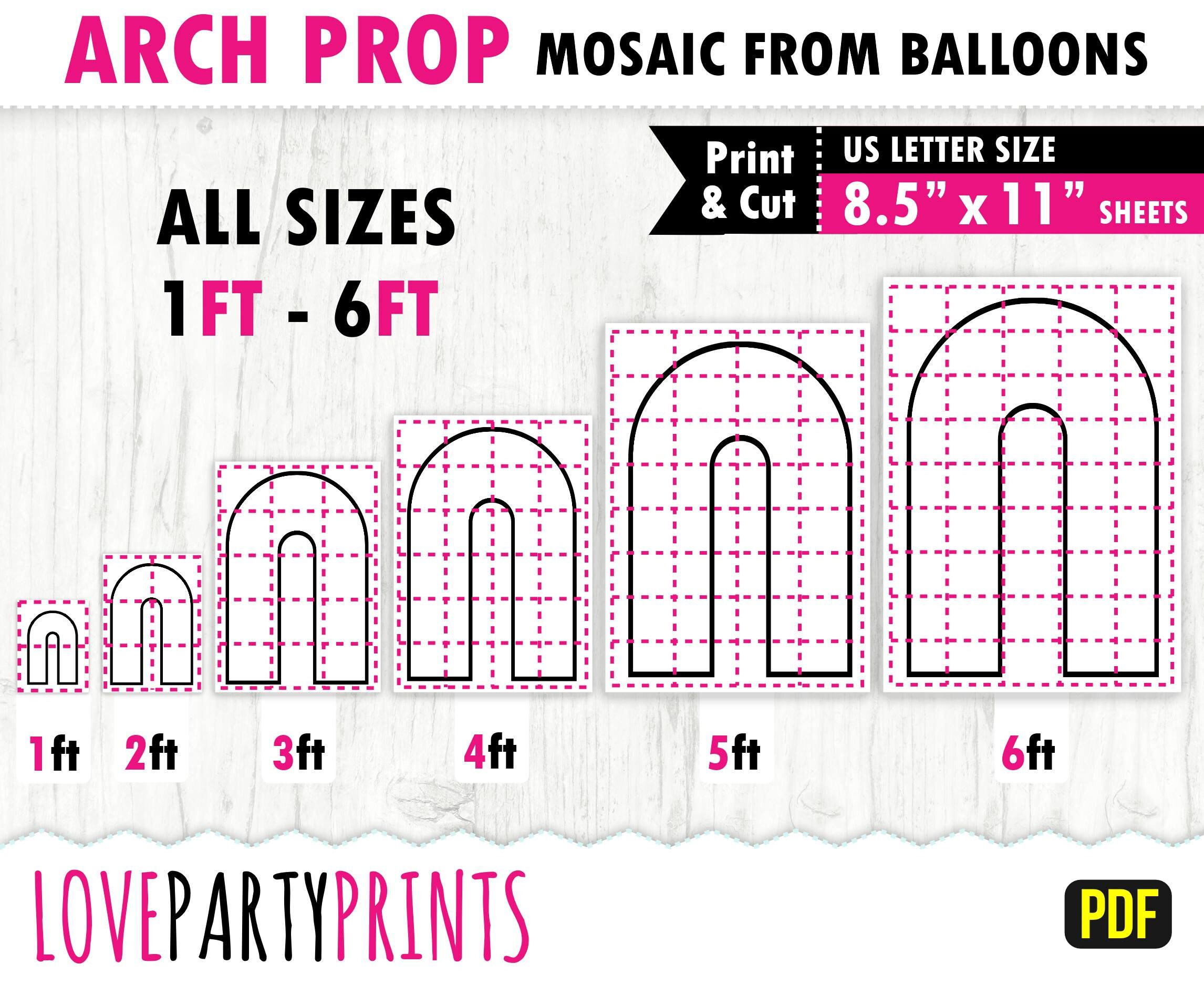 Arch Prop Template PDF, 1ft, 2ft, 3ft, 4ft, 5ft, 6ft, Chiara Mosaic ...