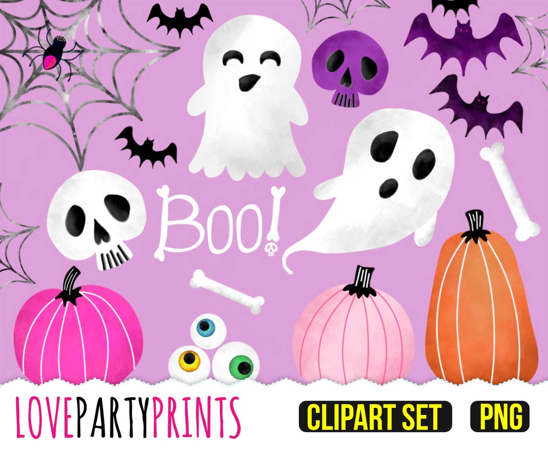 Cute Halloween Clipart Bundle, 18 Separate PNG Elements, Halloween ...