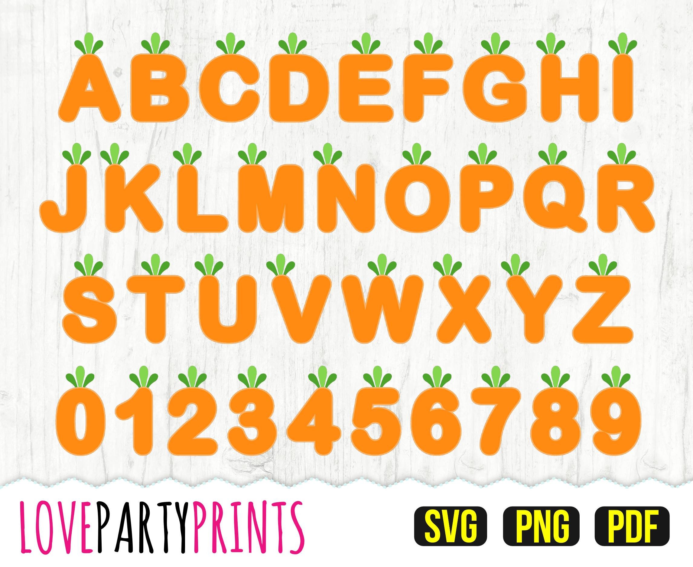 CARROT FONT SVG Png and Pdf Files 300dpi High Quality | Etsy