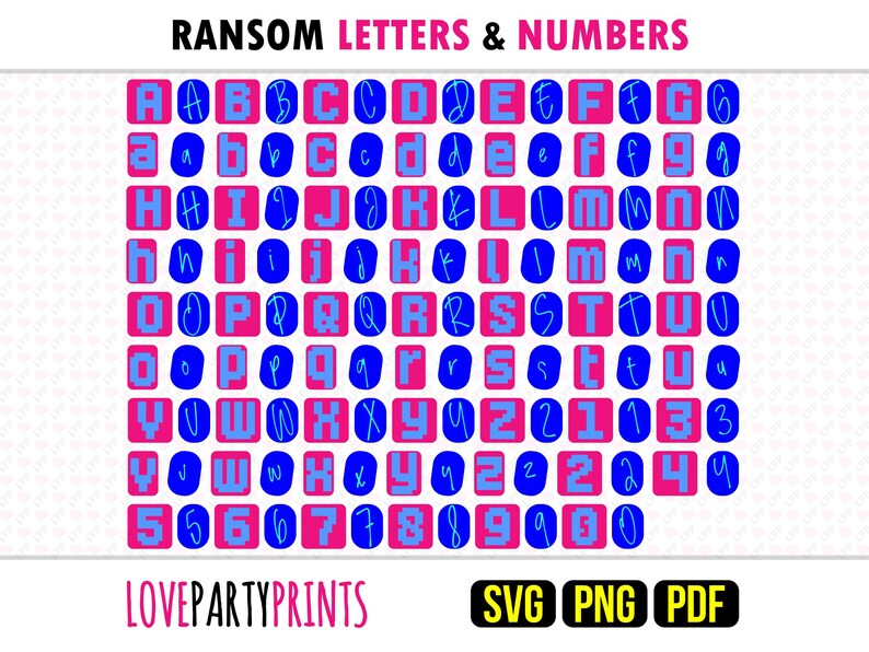 Ransom Letters Numbers Font SVG PNG Pdf, 14 Magazine Fonts BUNDLE, 868 ...