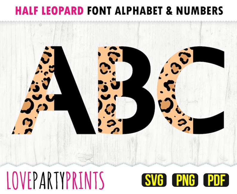Half Leopard Font SVG PNG and Pdf Files Full Alphabet Font - Etsy Canada