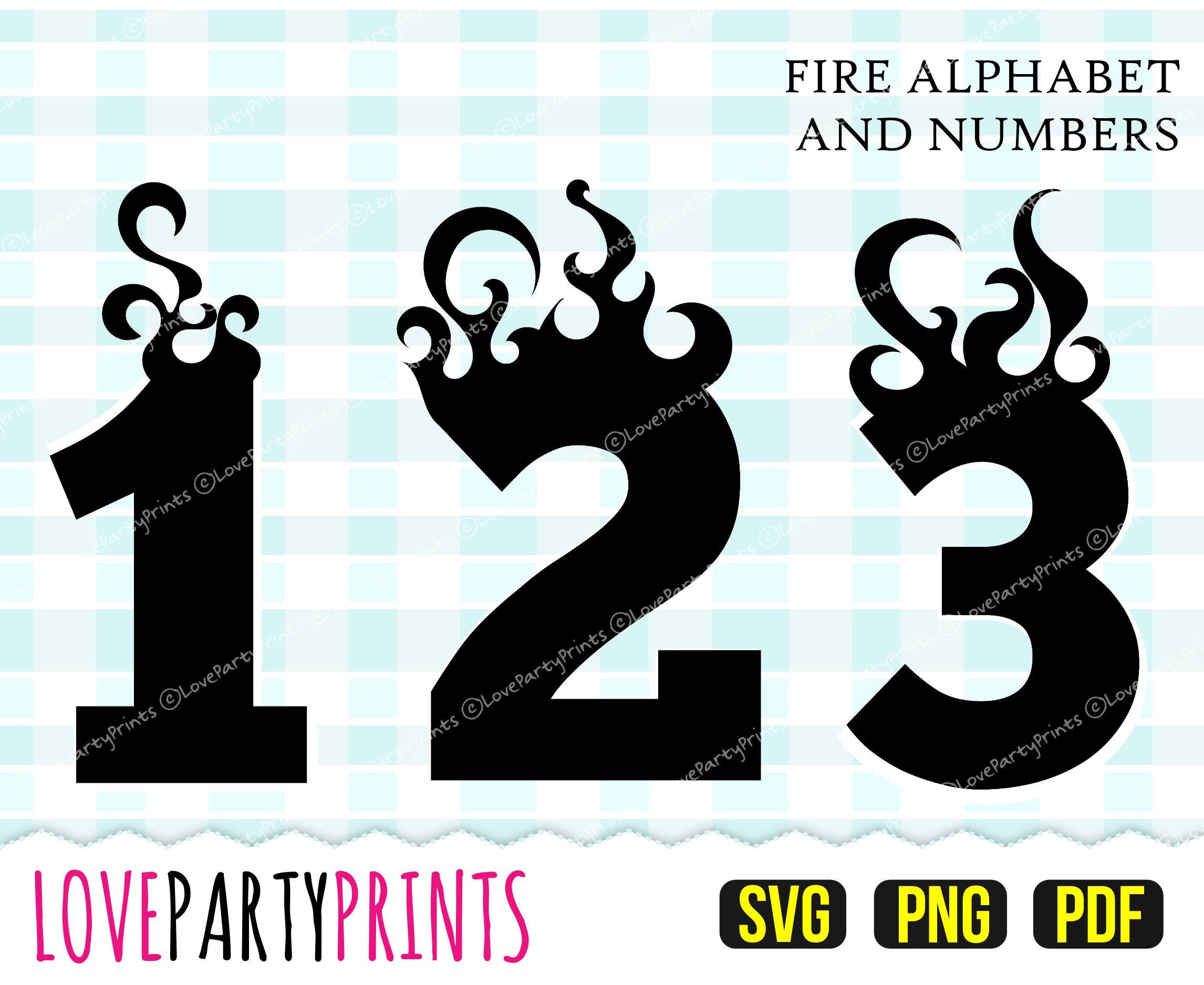 FIRE Flame FONT SVG Png and Pdf, 300dpi High Quality, Alphabet and ...