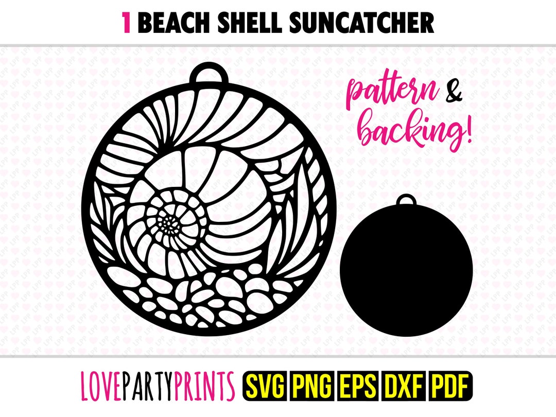 Shell Suncatcher SVG, DXF, PNG, Pdf, Eps, Ocean Beach Hanging Ornament ...