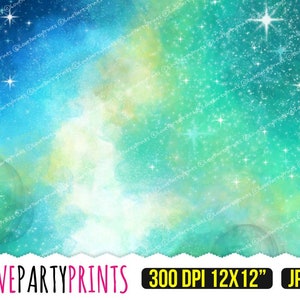 Space Backgrounds Digital Paper, 12x12" JPG 300dpi, Starry Night ...
