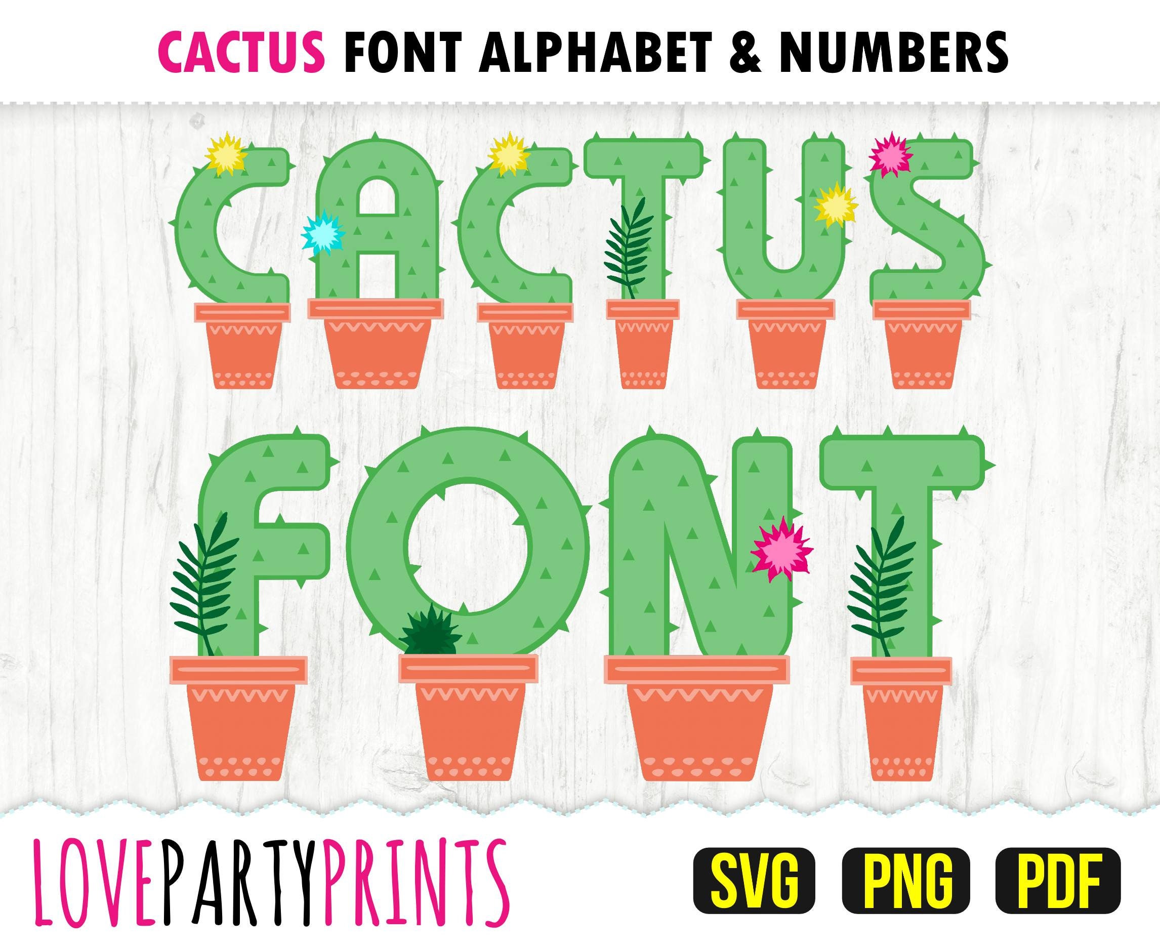 CACTUS FONT Svg Png and Pdf Files 300dpi High Quality - Etsy UK