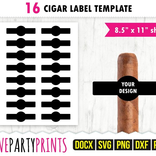 Cigar Wrapper Template SVG DXF Canva Ms Word Docx Png - Etsy