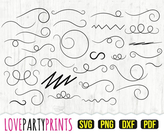 Swishes Swashes Swoops SVG DXF PNG Pdf Flourish Svg Swashes - Etsy