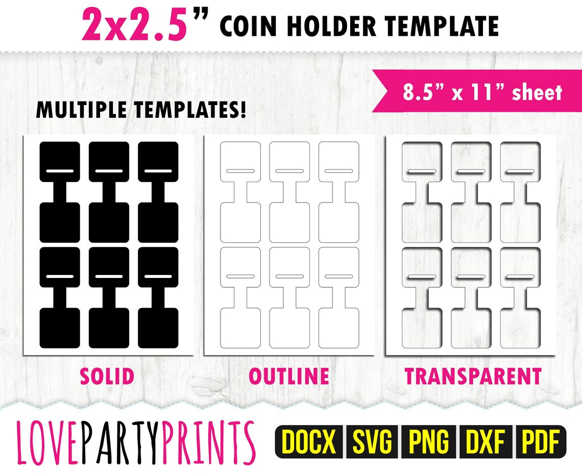 Coin Holder Template Svg, Pdf, Png, Dxf, Pound Coin Holder, Coin ...