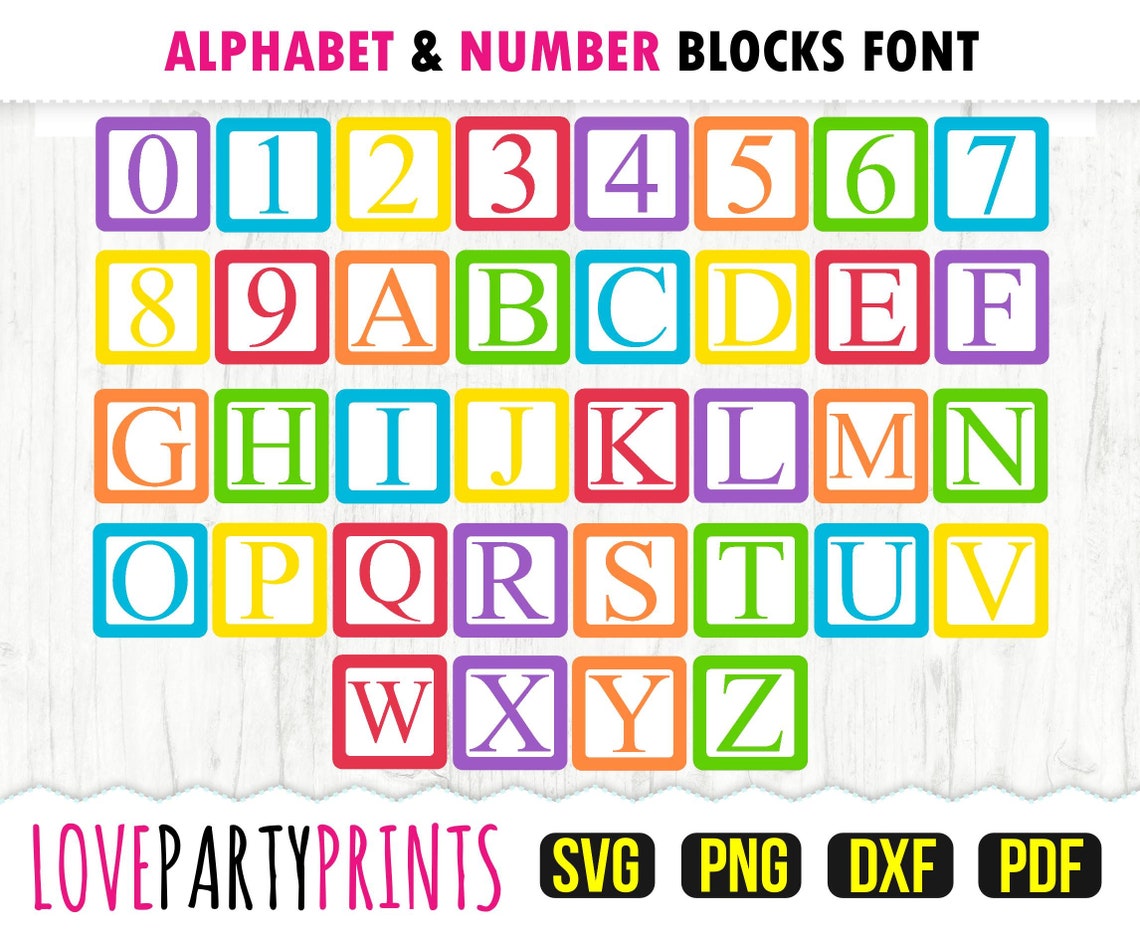 Alphabet Blocks SVG Pdf Dxf Png Letter Blocks A-Z Number - Etsy