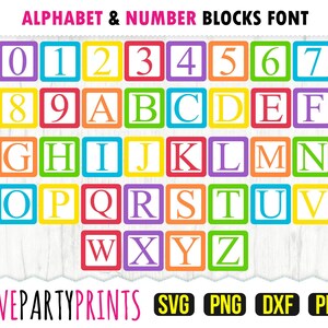 Alphabet Blocks SVG Pdf Dxf Png Letter Blocks A-Z Number - Etsy Australia