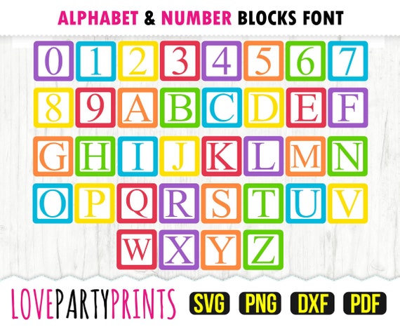 Alphabet Blocks SVG Pdf Dxf Png Letter Blocks A-Z Number - Etsy Australia