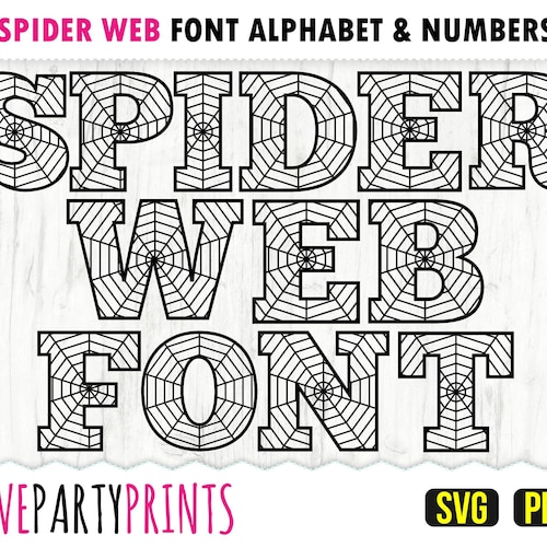 SPIDER WEB Alphabet and Numbers SVG and Png Halloween Banner - Etsy