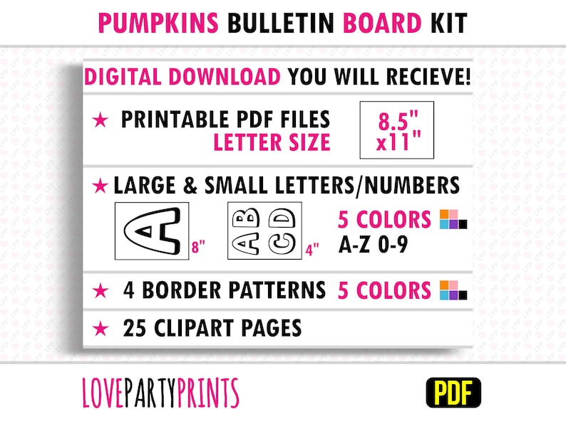 Pumpkins Bulletin Board Kit, September October Fall Halloween Classroom ...