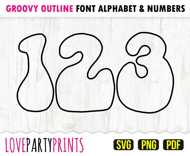 Groovy Outline Font SVG PNG Pdf Full Alphabet and Numbers - Etsy Groovy Outline Font SVG PNG Pdf Full Alphabet and Numbers - Etsy