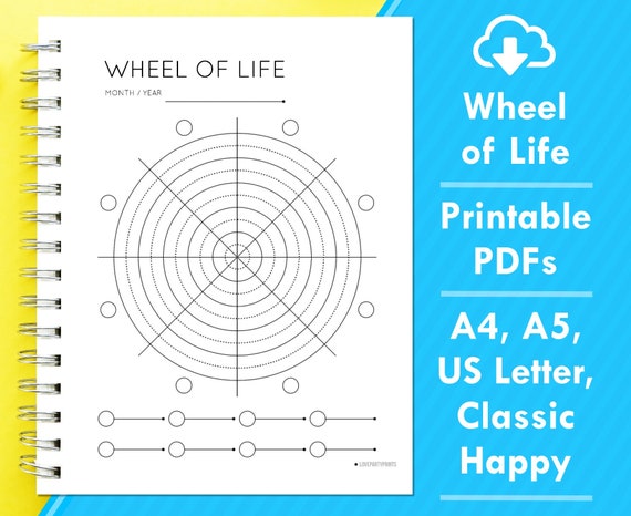 Wheel of Life Tracker Life Goals Self Improvement Printable - Etsy