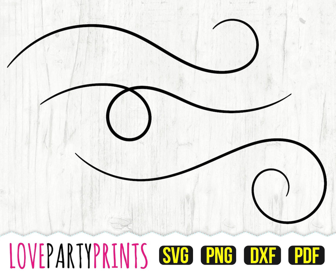 Swishes Swashes Swoops SVG DXF PNG Pdf Flourish Svg Swashes - Etsy