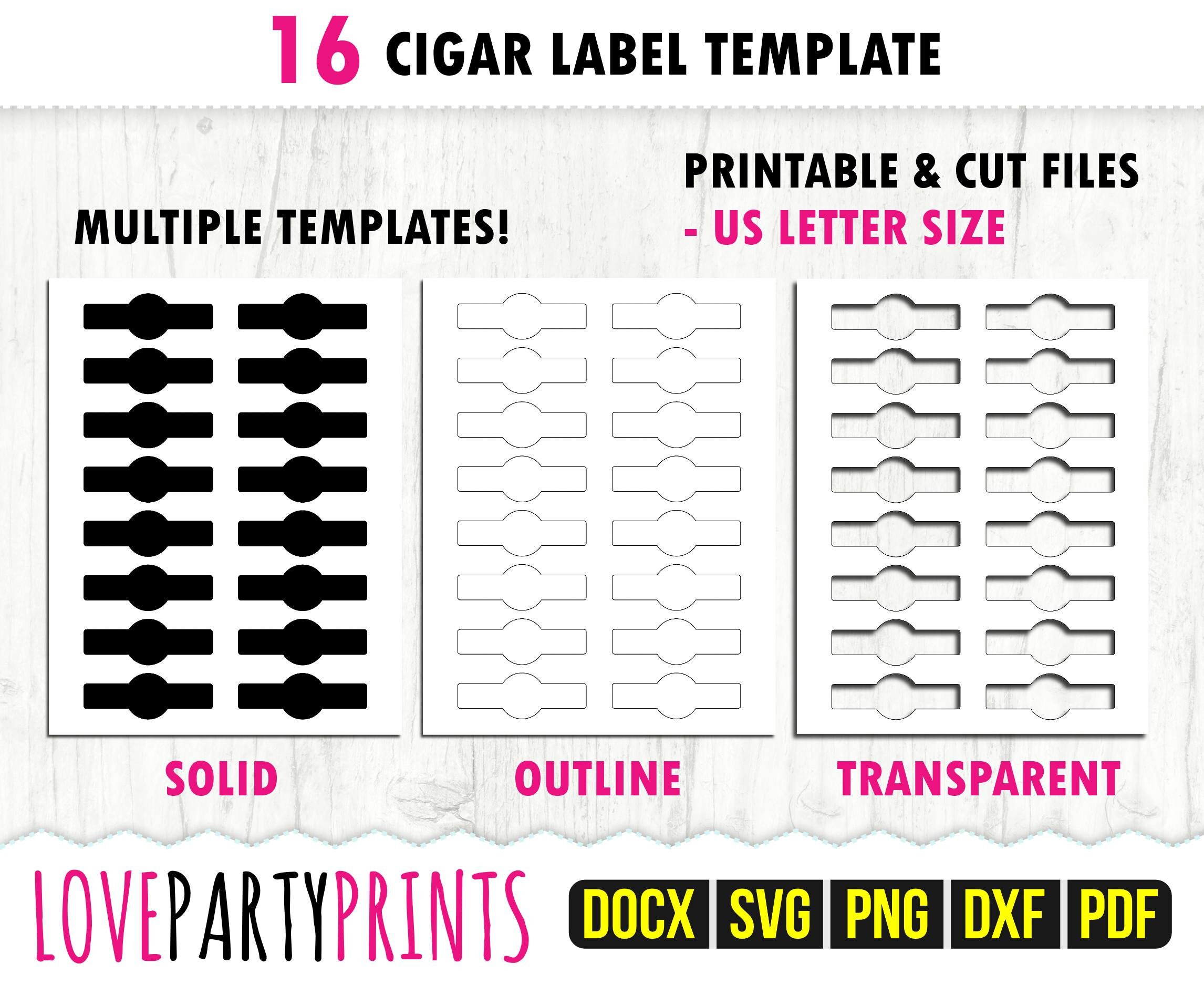 Cigar Label Template SVG PDF Png Dxf Blank Cigar Label - Etsy UK