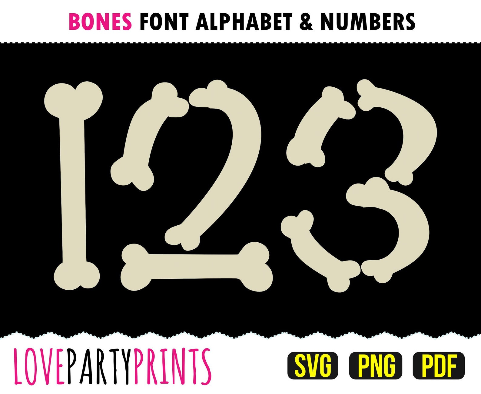 Bones Alphabet Svg Png Pdf, Bones Font, Bones Numbers, Bones Clipart ...