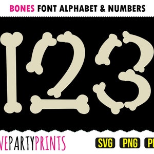 Bones Alphabet Svg Png Pdf, Bones Font, Bones Numbers, Bones Clipart ...