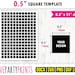 0.5inch Square Template SVG, PDF, Png, Dxf, Blank Square Template, Ms ...