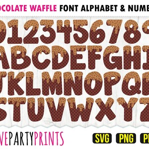 WAFFLE ICE CREAM Letters and Numbers Svg, Png and Pdf Files, 300dpi ...