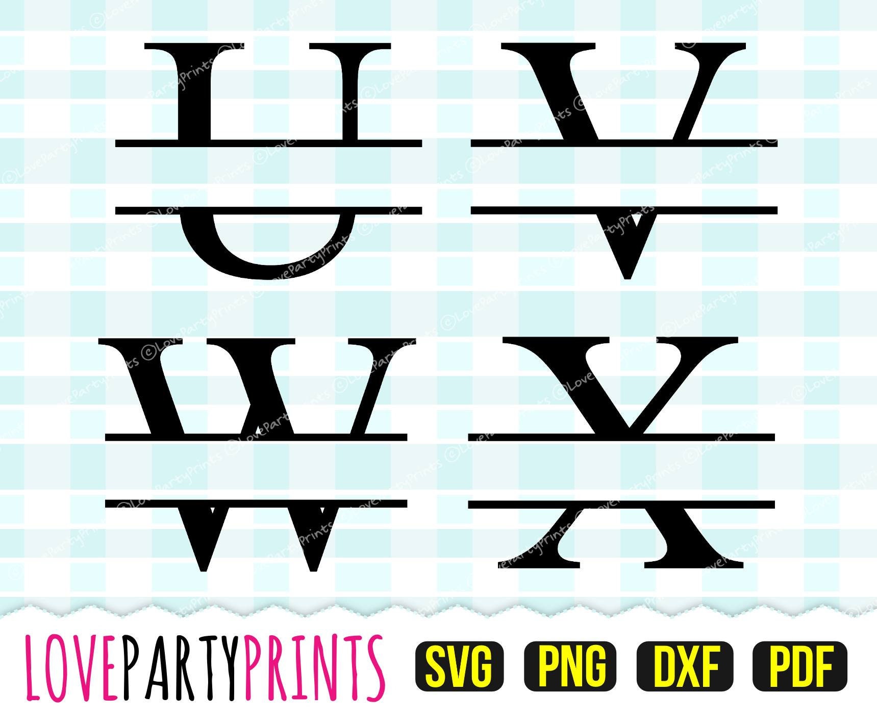 Split Monogram Font SVG PNG DXF Pdf Split Monogram Alphabet - Etsy