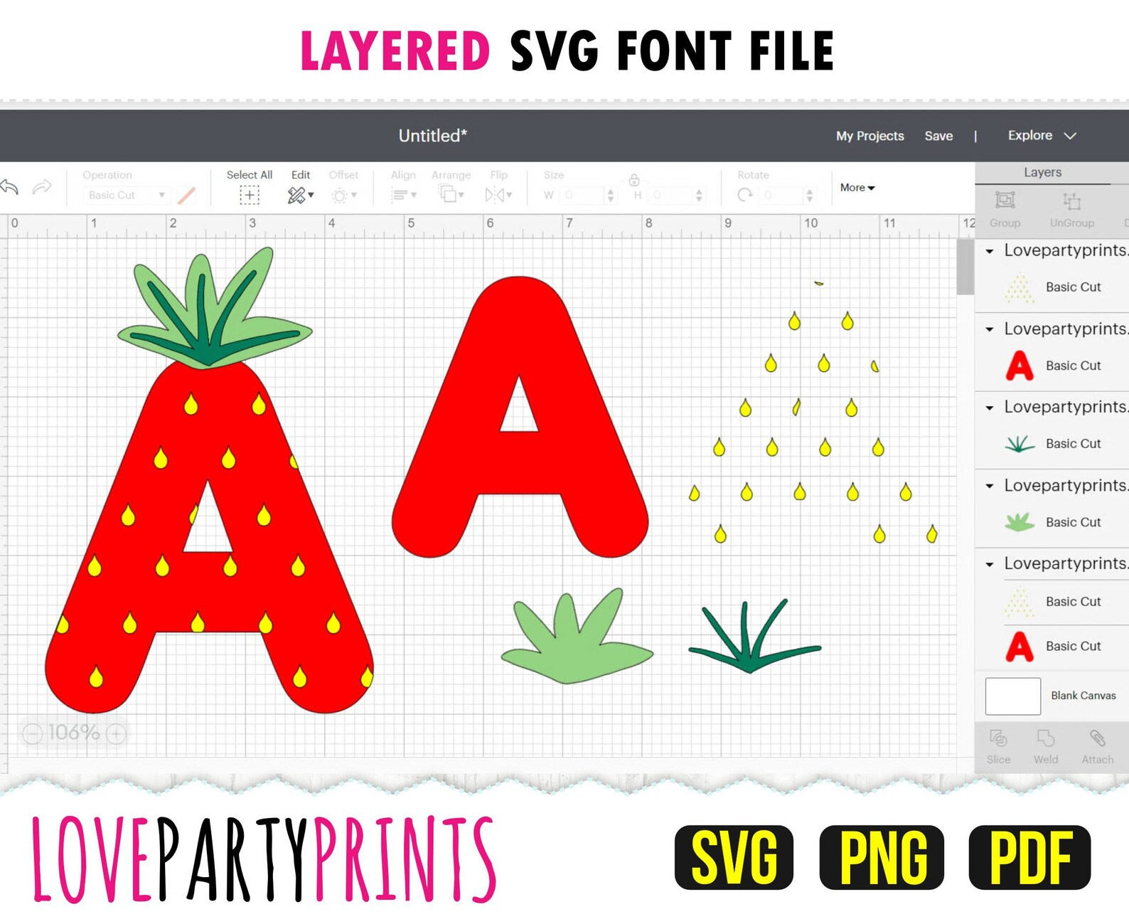 STRAWBERRY FONT SVG Png and Pdf Files 300dpi High Quality - Etsy UK