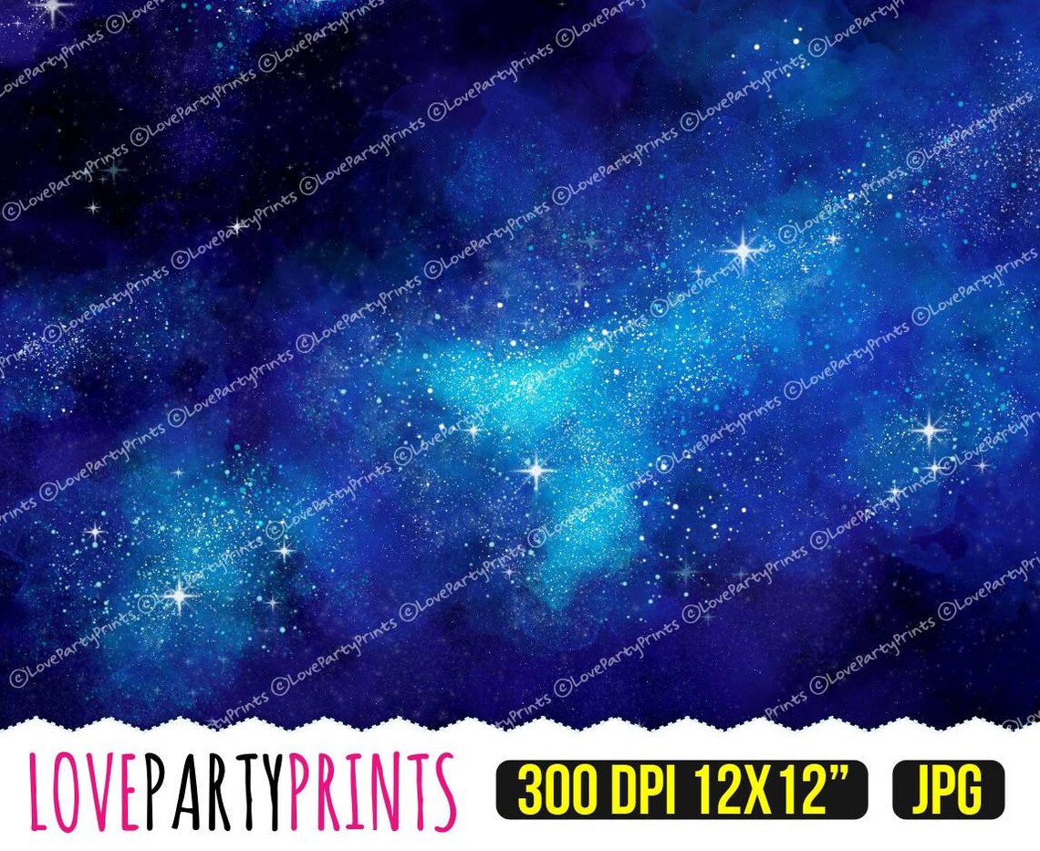 Space Backgrounds Digital Paper, 12x12" JPG 300dpi, Starry Night ...