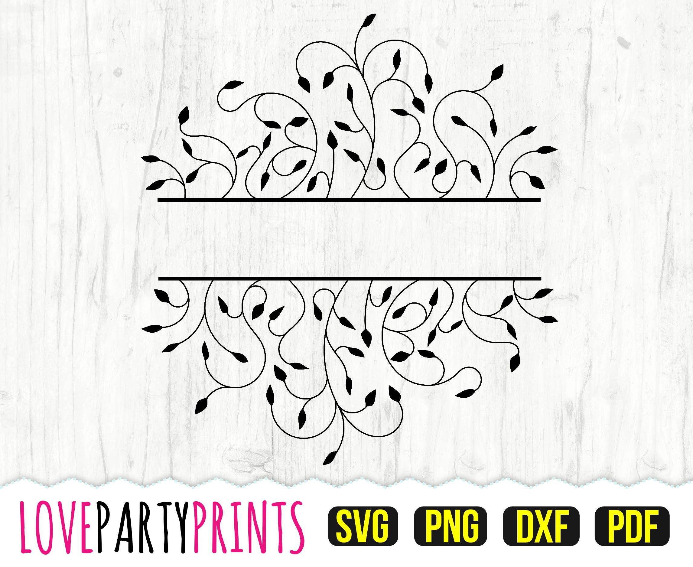 Flower Border SVG DXF PNG Pdf Floral Border Svg Split | Etsy