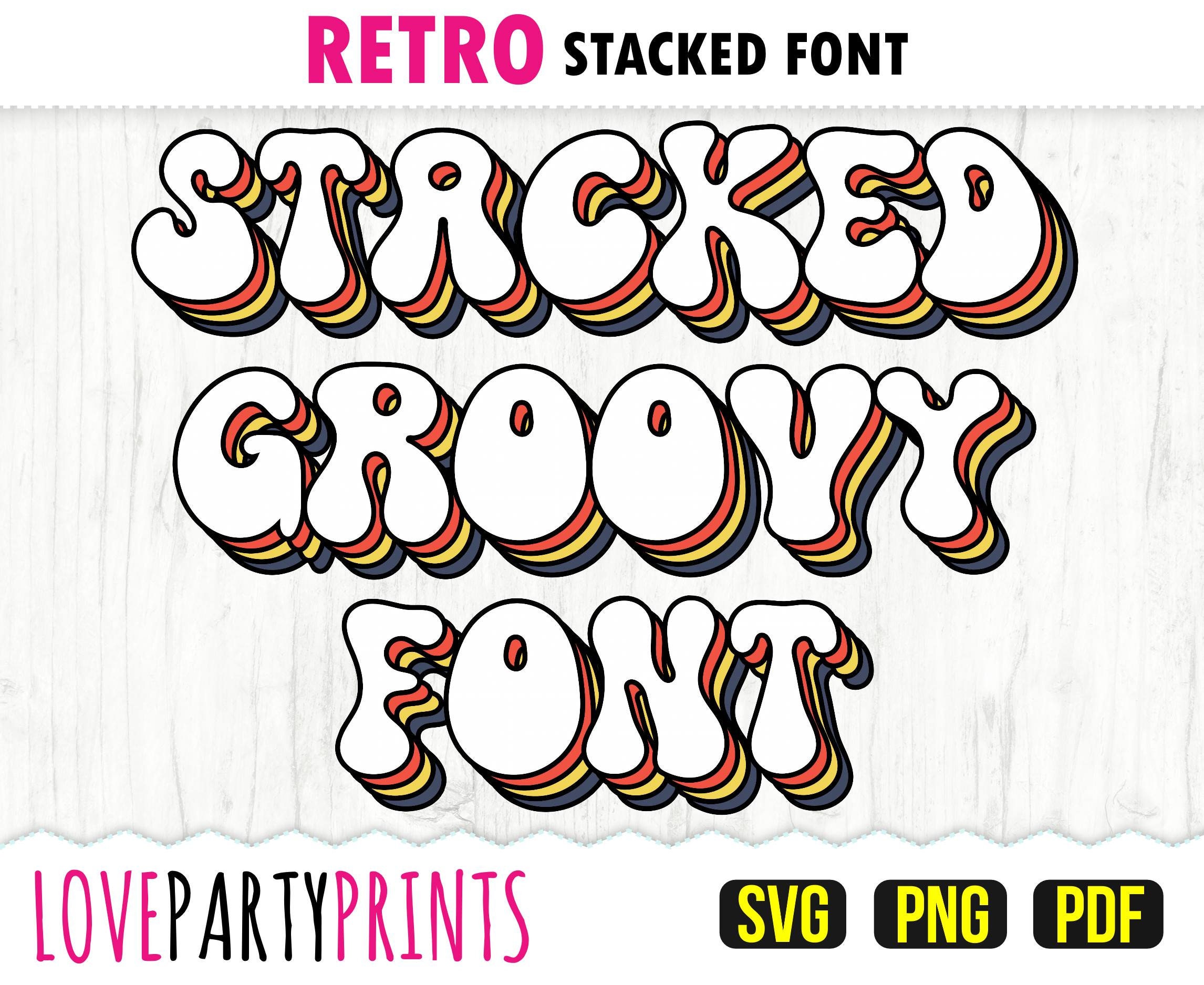 Retro Stacked Font SVG PNG Pdf Full Alphabet and Numbers - Etsy Retro Stacked Font SVG PNG Pdf Full Alphabet and Numbers - Etsy