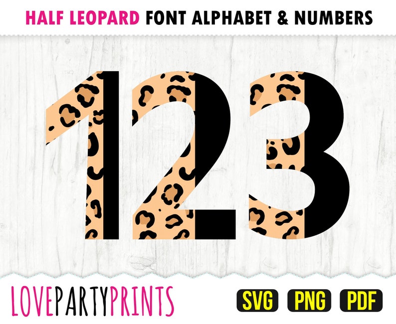 Half Leopard Font SVG, PNG and Pdf Files, Full Alphabet, Font Clipart ...
