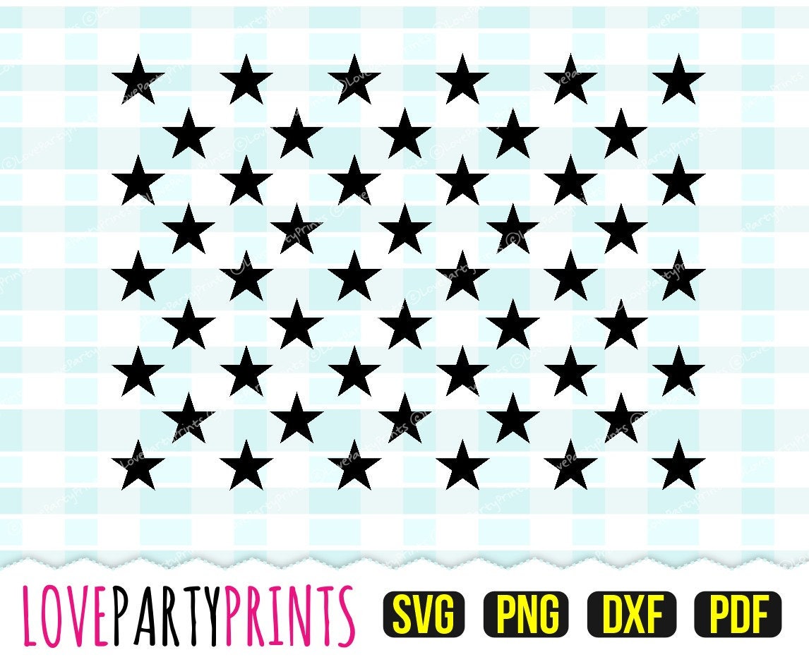 50 Stars Svg DXF PNG PDF American Flag Stars 50 States of - Etsy