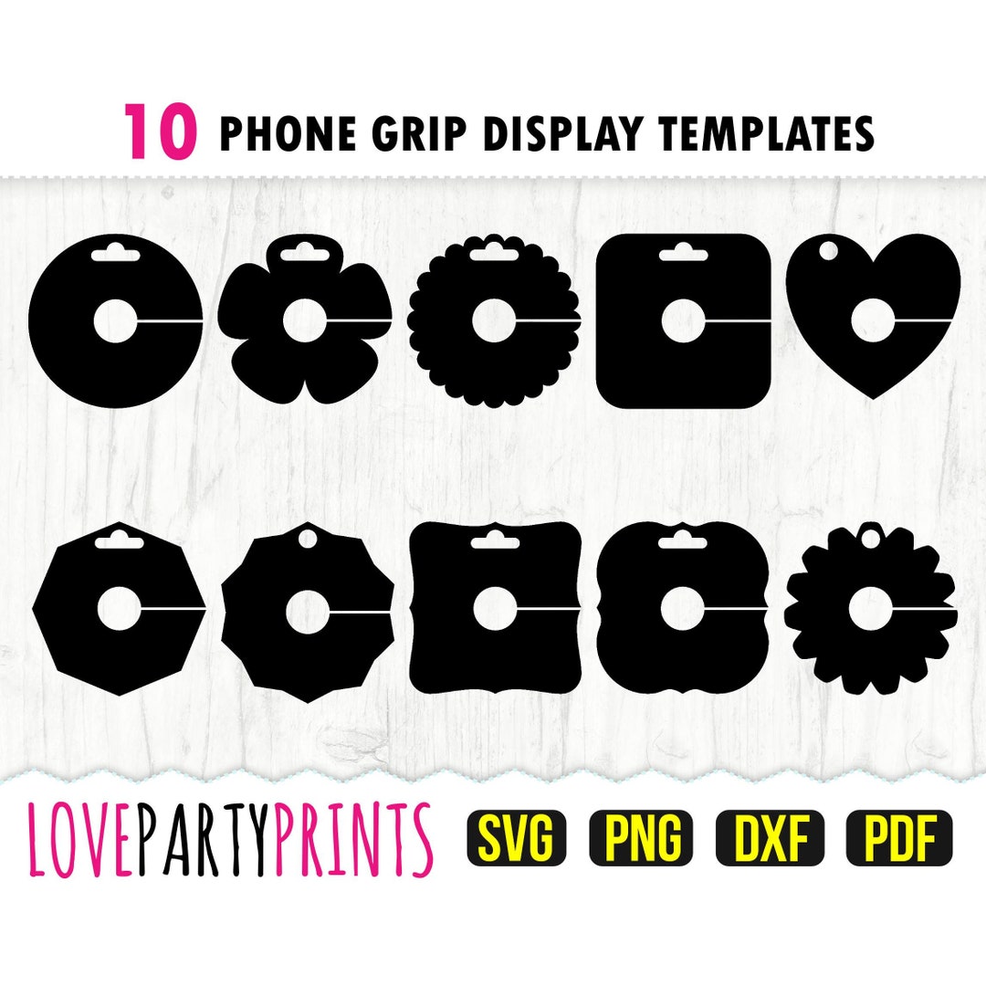 Phone Grip Display Template Svg, DXF, PNG, PDF, 3.5" Phone Grip ...