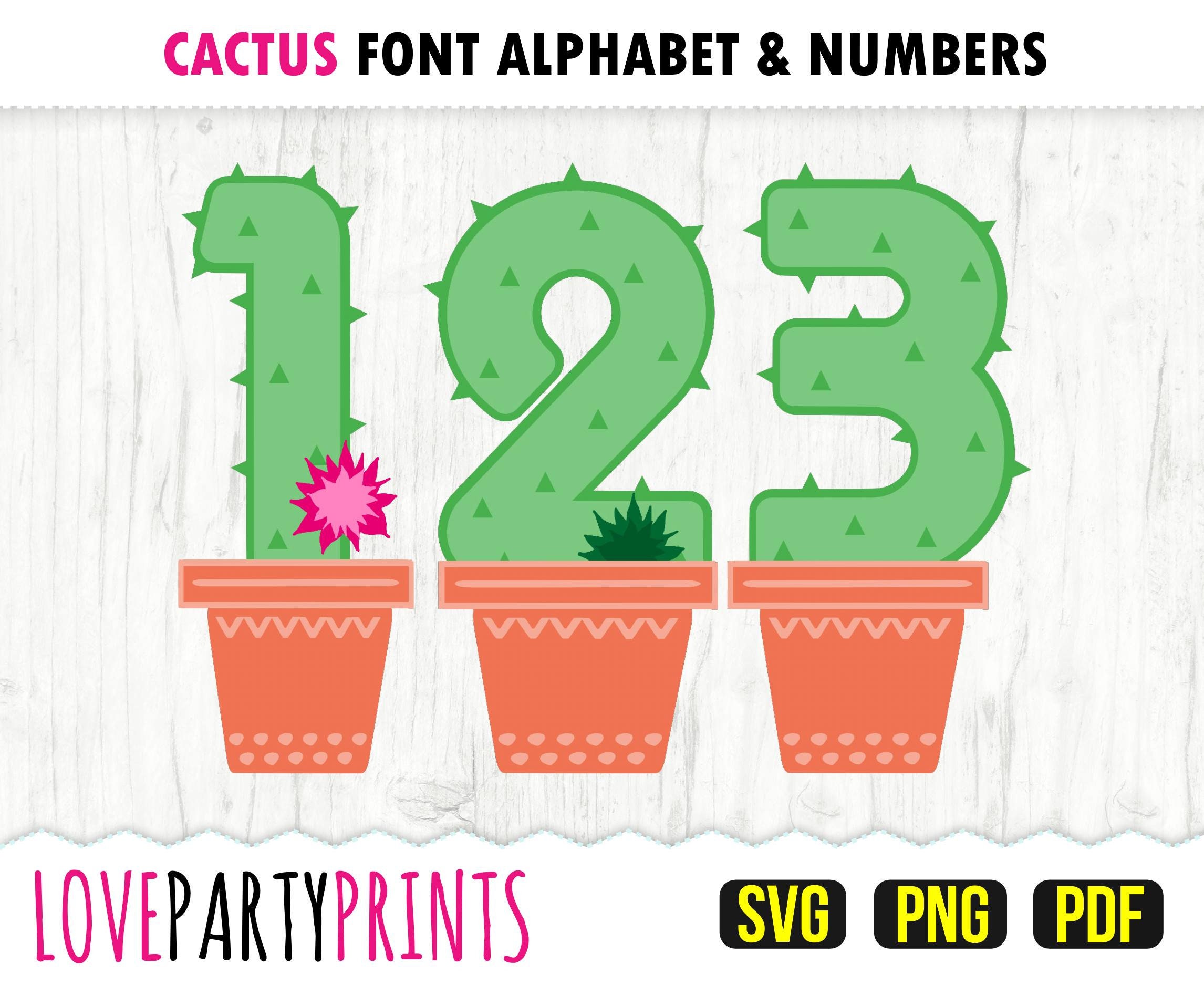 CACTUS FONT Svg Png and Pdf Files 300dpi High Quality - Etsy UK